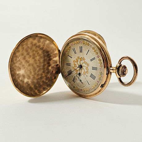 19TH CENTURY SWISS MANUFACTURED POCKET WATCH FOR MEN, DOUBLE COVER WITH ...