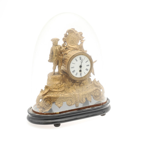 KUPOLFORMAD KLOCKA, FÖRGYLLD METALL. Klockor & Ur - Bordsur - Auctionet