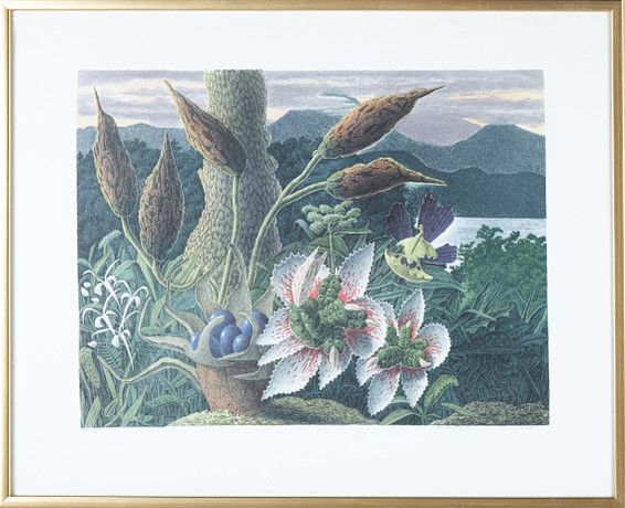 KARL AXEL PEHRSON. exotic flowers, color lithography, signed and ...