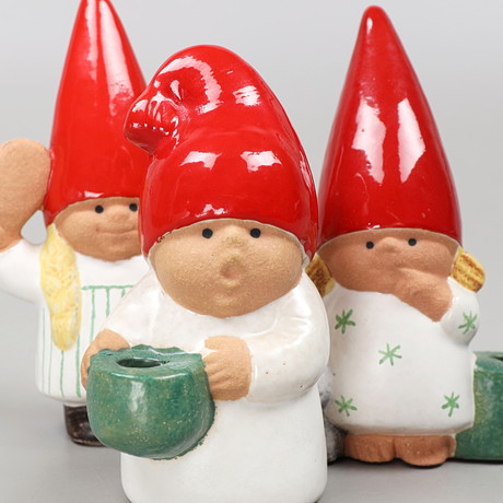 LISA LARSON. Tomtar, 3 st, Gustavsberg, Rörstrand. Keramik & Porslin ...