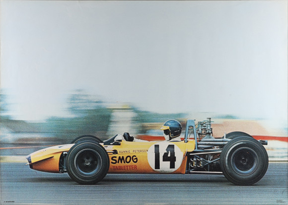 POSTER, Bo Eriksson, "Ronnie Petersson", Art work shop, 1960s ...