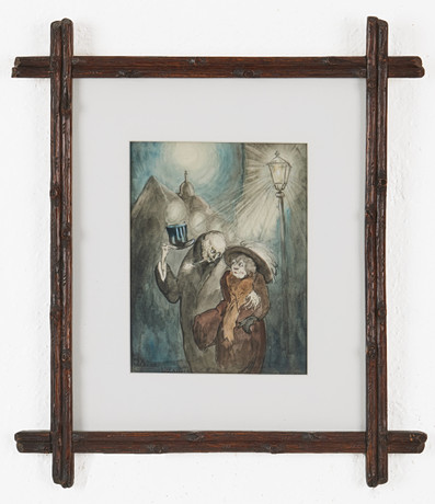 IVAR AROSENIUS. "Sista mötet", akvarell, monogramsignerad samt daterad 98. Konst - Måleri ...