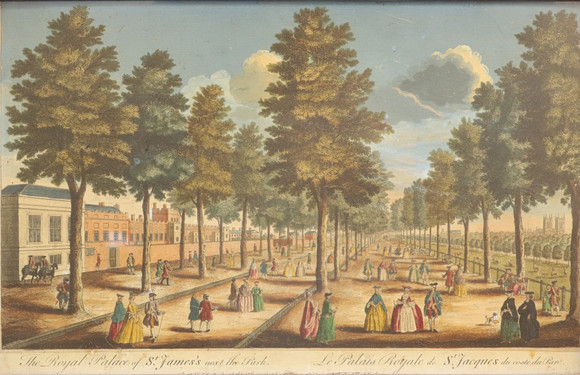 HENRY ROBERTS (1710-1790). THE ROYAL PALACE OF ST JAMES, HAND COLOURED ...