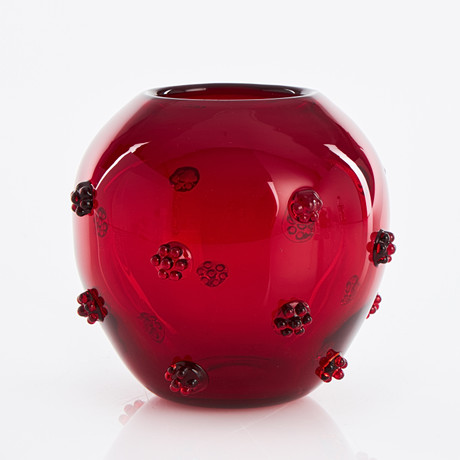 MONICA BRATT. Vase, "Hjortron", Reijmyre 1940/50s, model "B 224", ruby ...