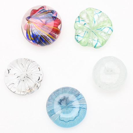 GLASKONST, 5 st miniatyrer, Murano, Italien. Glas - Konstglas - Auctionet