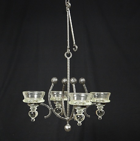 Chandelier, forging, glass. Lighting & Lamps - Other lighting - Auctionet
