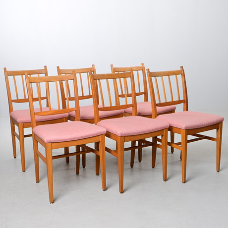CARL MALMSTEN. Stolar, 6 st, "Solna", ek, 1960-tal. Möbler - Fåtöljer ...