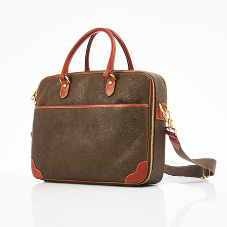 MULBERRY briefcase/laptop bag, scotch grain with brown leather details ...