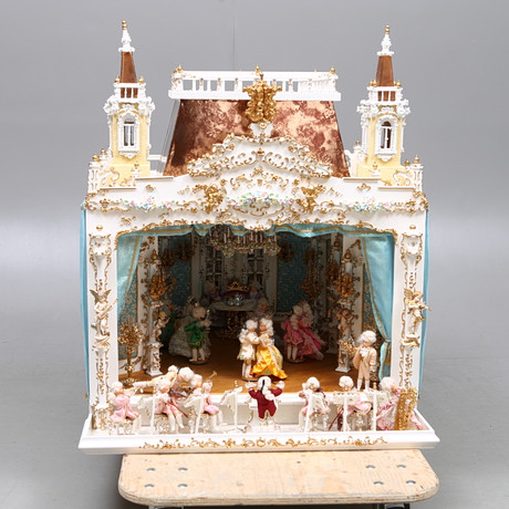 MUSIC BOX, opera stage, rococo style, Reuge, Switzerland probably 1970s ...