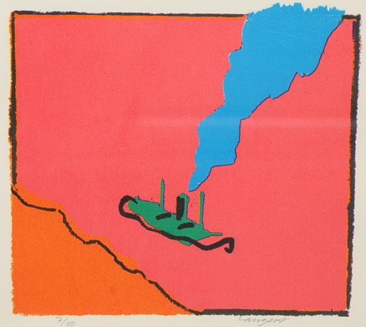 OLLE LANGERT. color lithograph, "The Boat", signed, numbered 7/50. Art ...