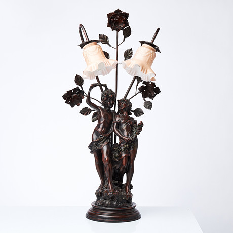 TABLE LAMP, Art Nouveau, end of the 20th century, decoration of female ...