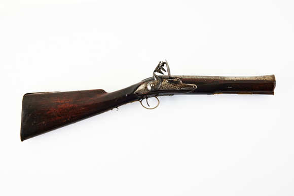 BLUNDERBUSS, with flintlock, first half of the 19th century, barrel ...