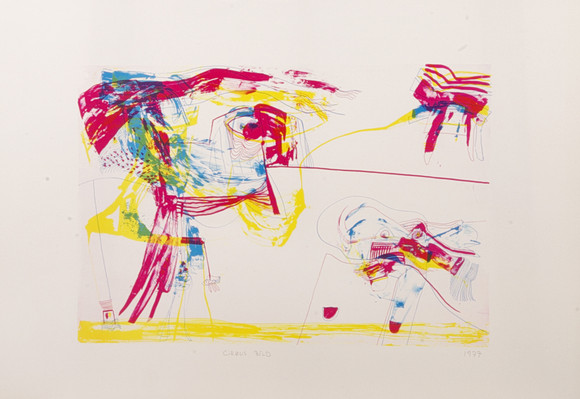 LIS ZWICK. "Cirkusbild", färglitografi, osignerad. Konst - Grafik ...