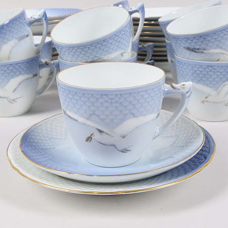 COFFEE SET, 45 pieces, "Blue Seagull", B&G, Denmark. Ceramics ...
