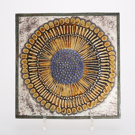LISA LARSON. Wall relief, "Sunflower" from the series Unik, ceramics ...