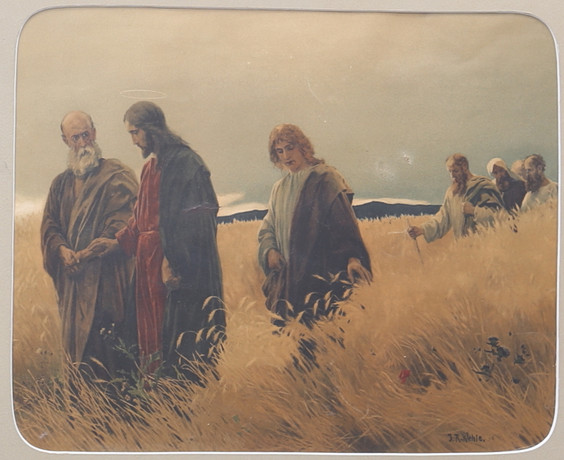 JOHANNES RAPHAEL WEHLE. Replica. Christ in the wheat field. Print ...