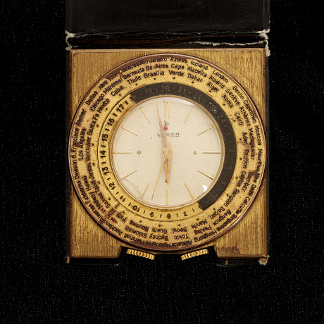 "WORLD TIME" TRAVEL ALARM CLOCK, Luxor, manual, anchor, 1970s. Clocks ...