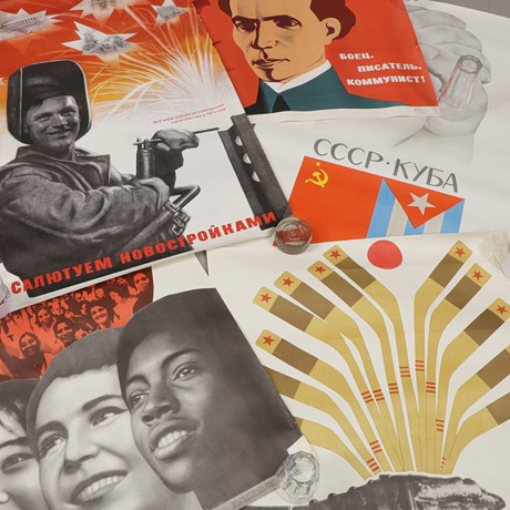 PROPAGANDA POSTERS, 8 pcs., Soviet Union, 1973/74. Miscellaneous ...