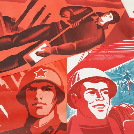 PROPAGANDA POSTERS, 14 pcs., Soviet Union, 1972-74. Miscellaneous ...
