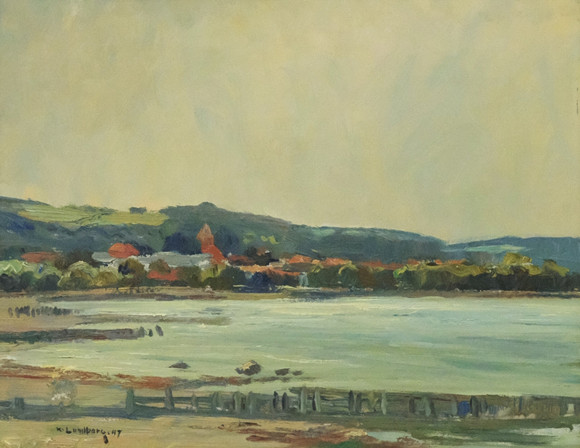 KARL LUNDBORG. OIL ON CANVAS, LANDSCAPE, SIGNED AND DATED -47, 33X43CM ...