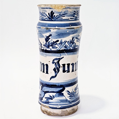 ALBARELO CATALÁN SIGLO XVIII. SERIE "FAIXES O CINTES". CERÁMICA ...