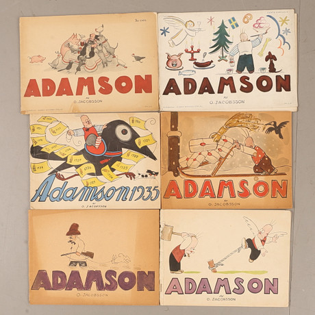 ADAMSON, comic books, 6 pieces, by Oscar Jacobsson. Books, Maps ...