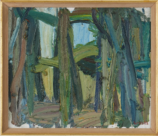 BENGT CRANTZ (1916-2000). "Skogsglänta", signerad Crantz, olja på duk ...