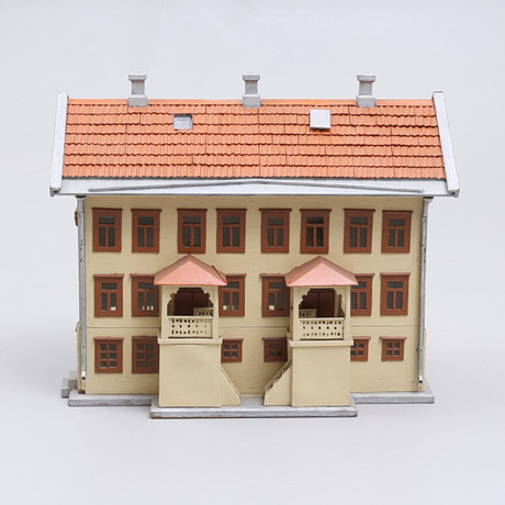 MODELLBYGGE AV HUS, trä, "Blåsut" Oskarshamn, byggt 1950-tal. Övrigt ...