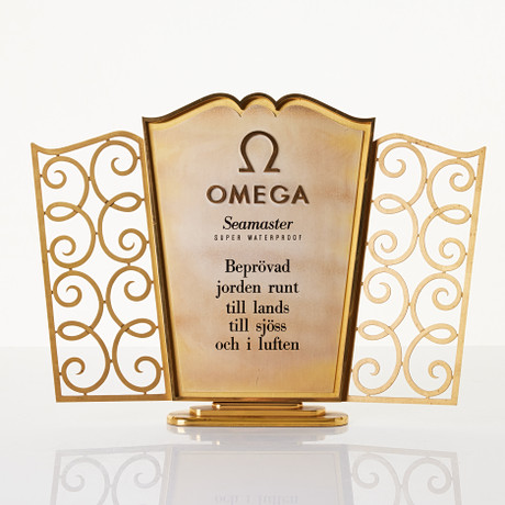 OMEGA, butiksdisplay, mässing, Seamaster, 1950/60-tal. Klockor & Ur ...