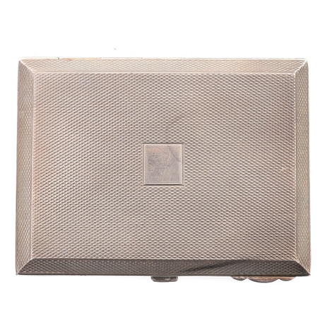 AN ART DECO RECTANGULAR ENGINE TURNED SILVER COMPACT. Silver & Metals ...