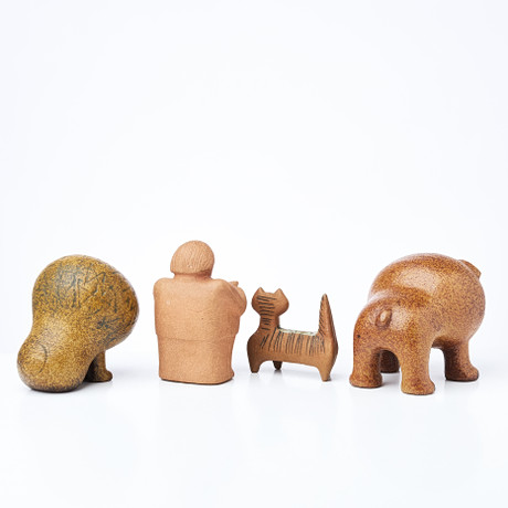 LISA LARSON. A Collection OF FIGURINES, 4 pcs., String, Cat (Little Zoo ...