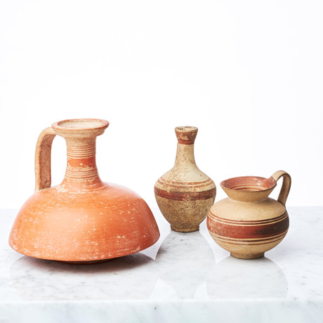 VESSELS, 3 pcs, Greek and Roman, approx. 700 BC-400 AD, Greek archaic ...