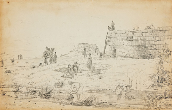 MARTINUS RØRBYE (NORGE 1803-1848 DANMARK). "Ved Ilissus; Akropolis i ...