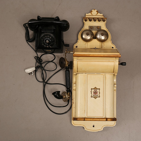 VÄGGTELEFON JYDSK, Telefonaktieselskab, SAMT BORDSTELEFON Televerket ...