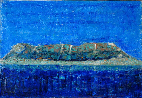 ANDERS THYBERG. olja på duk, "Gibraltarsklippan", signerad. Konst ...