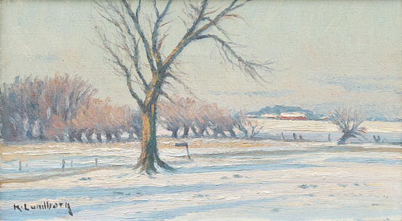 KARL LUNDBORG. Through the studio window, oil on canvas, signed. Art ...