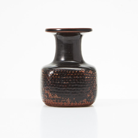 STIG LINDBERG. Vas, stengods, brun/rost glaserad, 1970-tal, Gustavsberg ...