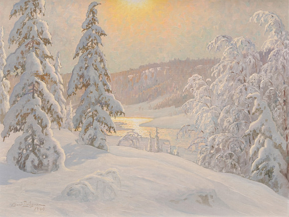ERNST LINDGREN (1887-1948). Winter landscape, signed and dated 1940 ...