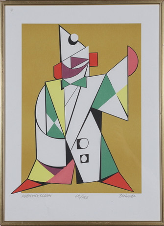 TORSTEN EMANUEL SVENSSON. "Cubist clown", color lithograph, signed and ...