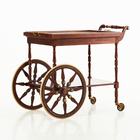 SERVERINGSVAGN, 1900-talets andra hälft, bricka med infälld karta, på ...