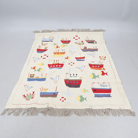 MATTA Persisk Kelim,handbroderad design, ca 224 cm x ca 167 cm. Mattor ...