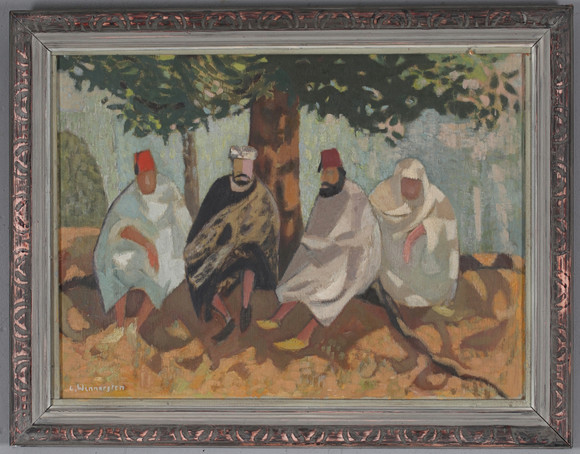 LENNART WENNERSTEN. Figurative composition, oil on Board, signed. Art ...