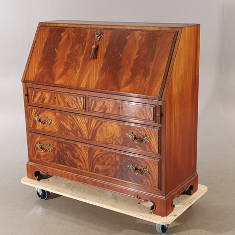 SLIDE-FLAP SECRETARY, mahogany, rococo style, mid-20th century ...