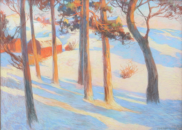 ALF WALLANDER. Winter light. Pastel, signed and dated 1913. Art ...