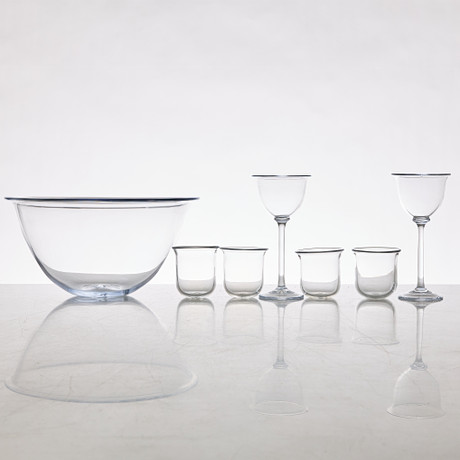 ANDERS WINGÅRD. bowl, wine glass, 2 pcs., seltzer glass, 4 pcs., 1970s ...