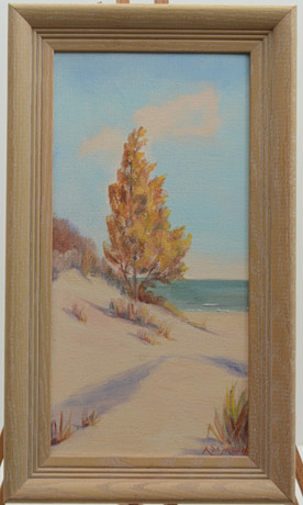 ALICE ADAMSON. Indiana sand dunes lake michigan painting Oil on Board ...