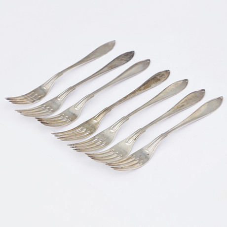 GAFFLAR, 7 st, silver, Svenska modellen, 1930-tal. Silver & Metall ...
