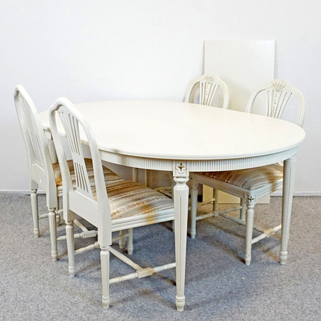 MATGRUPP, 5 delar, "Axet", Gustaviansk stil, 1900-talets andra hälft ...