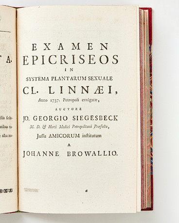 LINNAEUS FAMOUS LECTURE "ORATIO", DELIVERED WHEN HE WAS APPOINTED ...