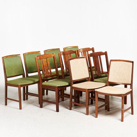 STOLAR, 10 st, betsad björk, stoppad sits, 2 olika modeller, varierande ...